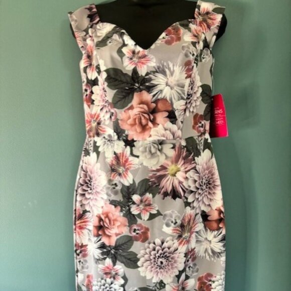 paper doll | Dresses | Paper Dolls London Gray Pink Floral Sweetheart ...